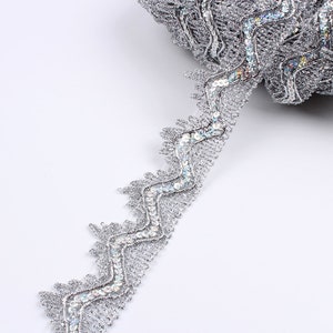 2yards 35mm Gold Silver Lace Ribbon Trims for Stage - Etsy