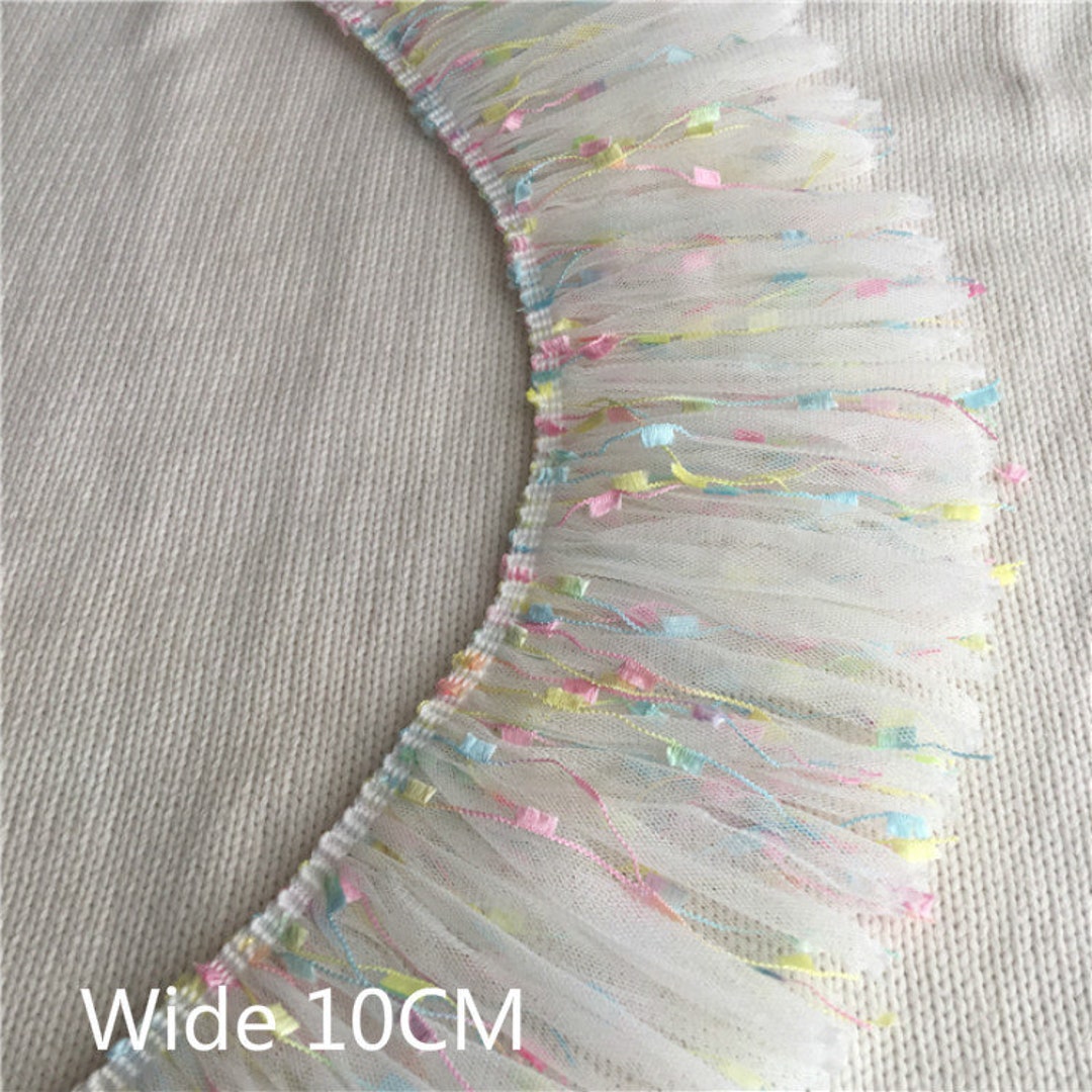 10CM Wide Luxury Pleated Chiffon Folded Lace Trim 3D Embroidered Ribbon ...