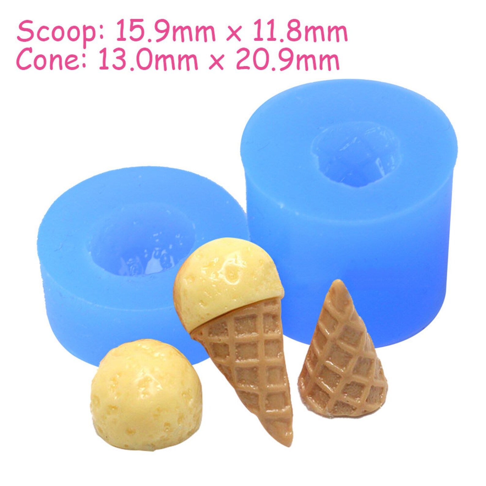 1 Set 2pcs Molds 3D Ice Cream Cone Mold and Cream Mold - Etsy
