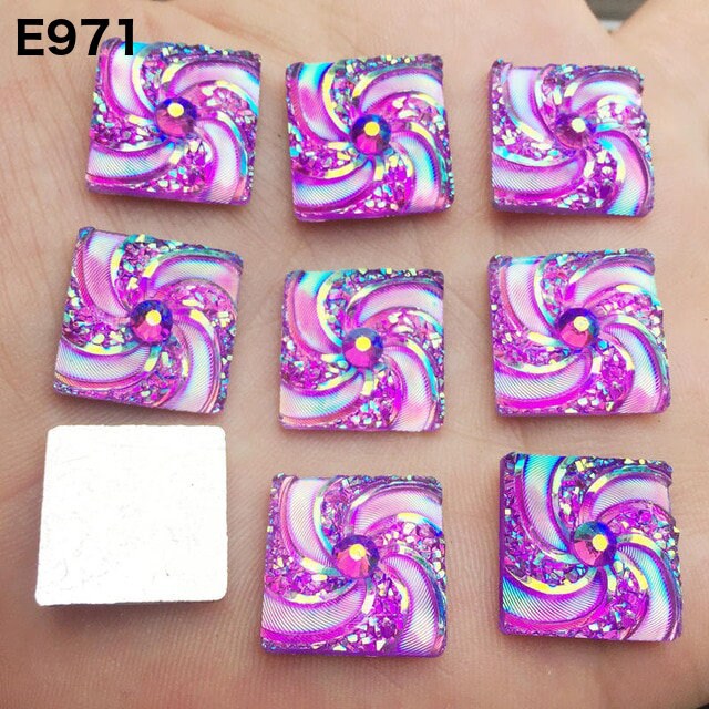 Lot 20pcs 16mm Resin Rhinestones Square Accessories Stones - Etsy