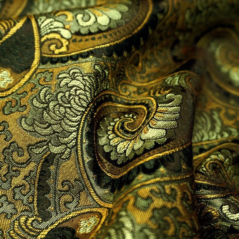 90x100cm Golden Brown Color 3d Jacquard Brocade Fabric for - Etsy