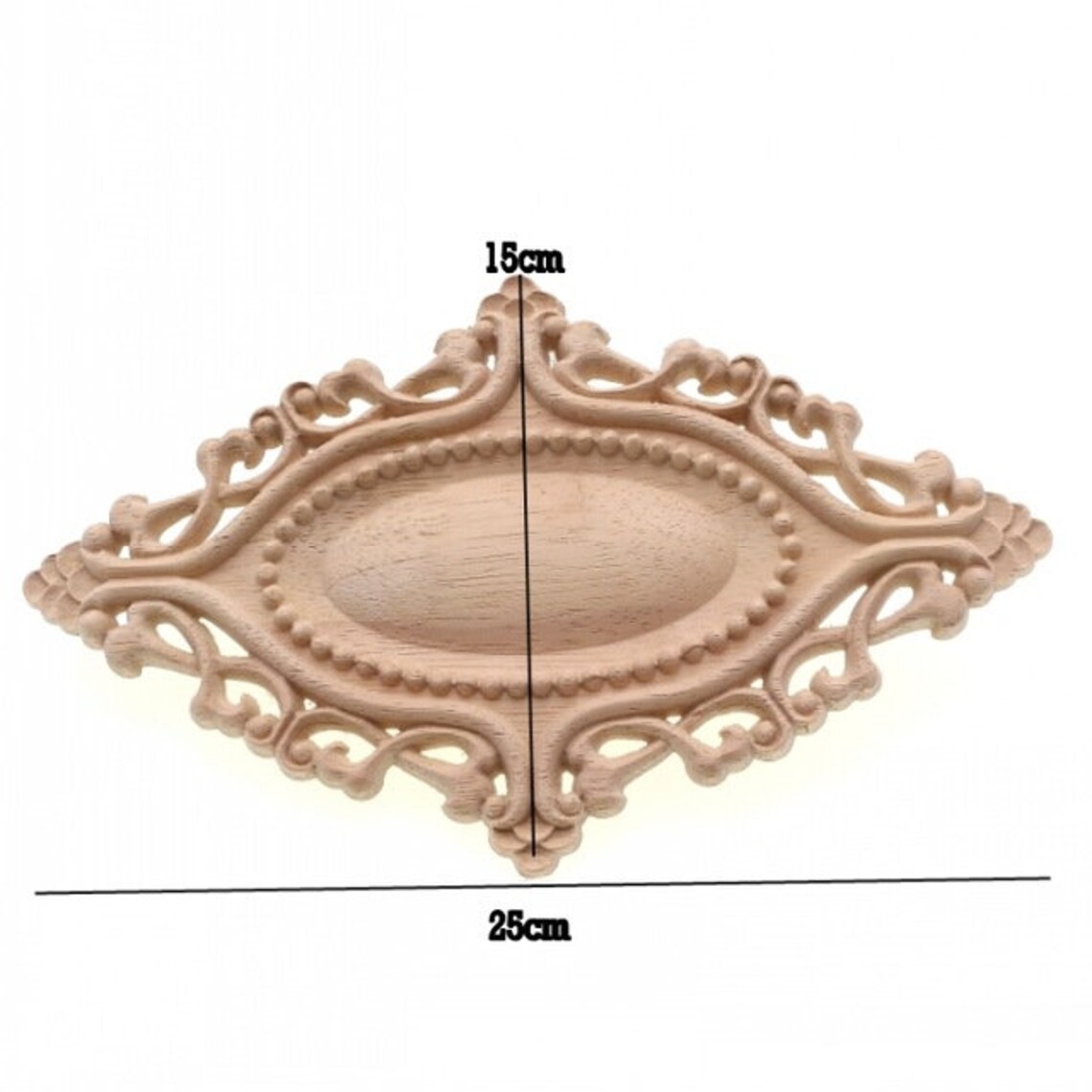 Wood Carving Applique Oval Decorative Flower Garden Decoration | Etsy