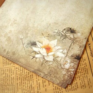 8 Pcs/lot Vintage Lotus Letter Paper Stationery Writing Paper Letter ...