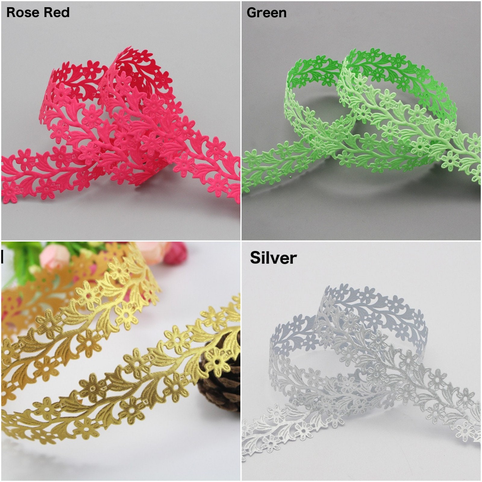 Approx 35mm Flower Floral Ribbon Sewing Craft Lace Trim - Etsy