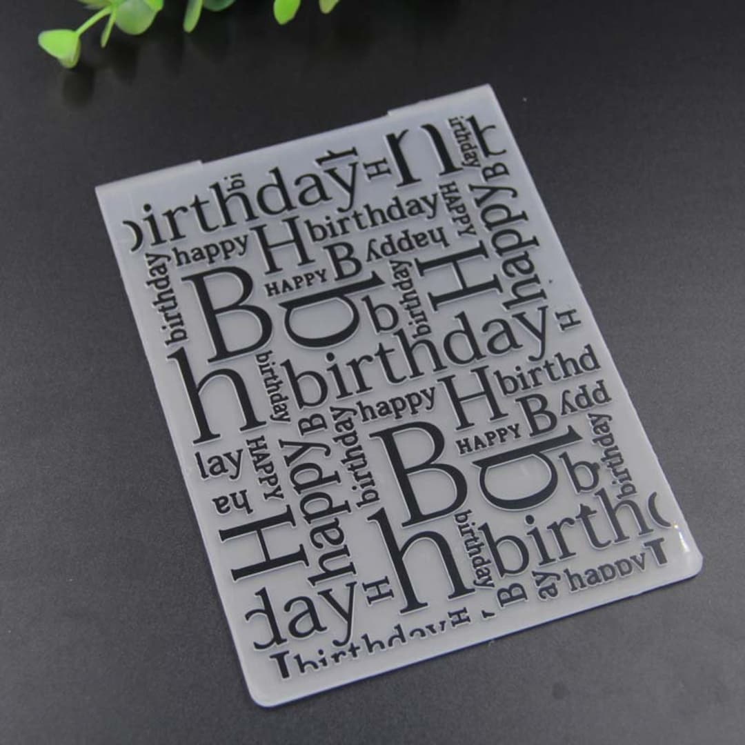 The Happy Birthday Plastic Embossing Folders for DIY Scrapbooking Paper ...
