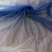Deep Blue Pearl Decor Mesh Cloth Soft Gradient Ombre Net Fabric Wedding ...