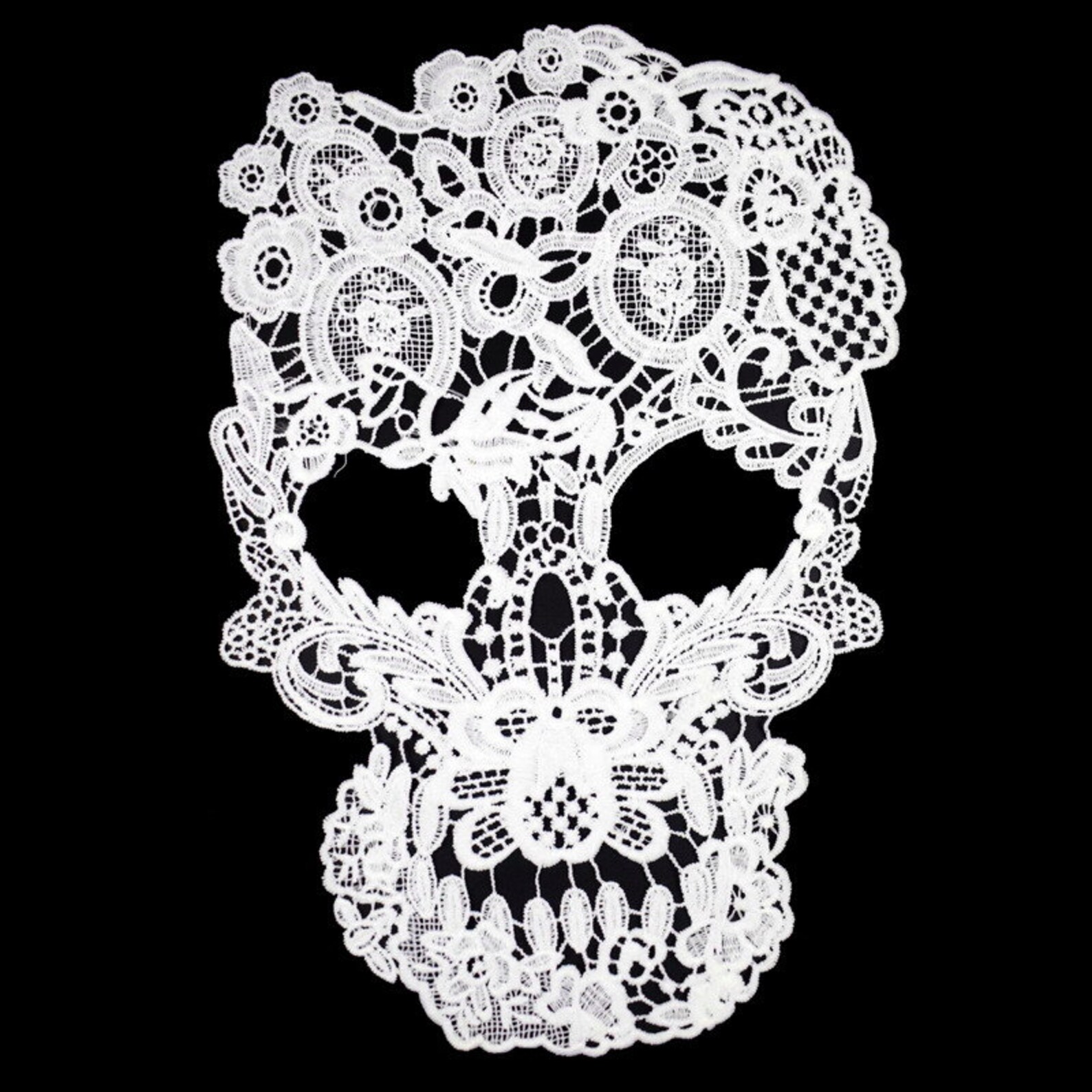 White Black Skull Lace Sewing Applique Lace Neckline Collar - Etsy