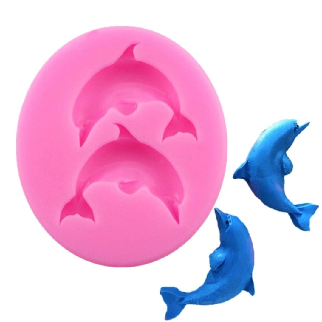 Dolphin Silicone Mold 3D Fondant Soap Chocolate Candy Molds Sugarcraft ...