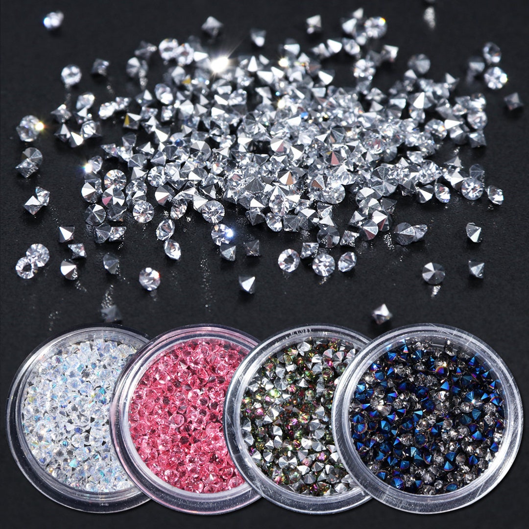 6pcs Crystal Mini Nail Art Rhinestones Micro Zircon 3D Glitter Caviar ...