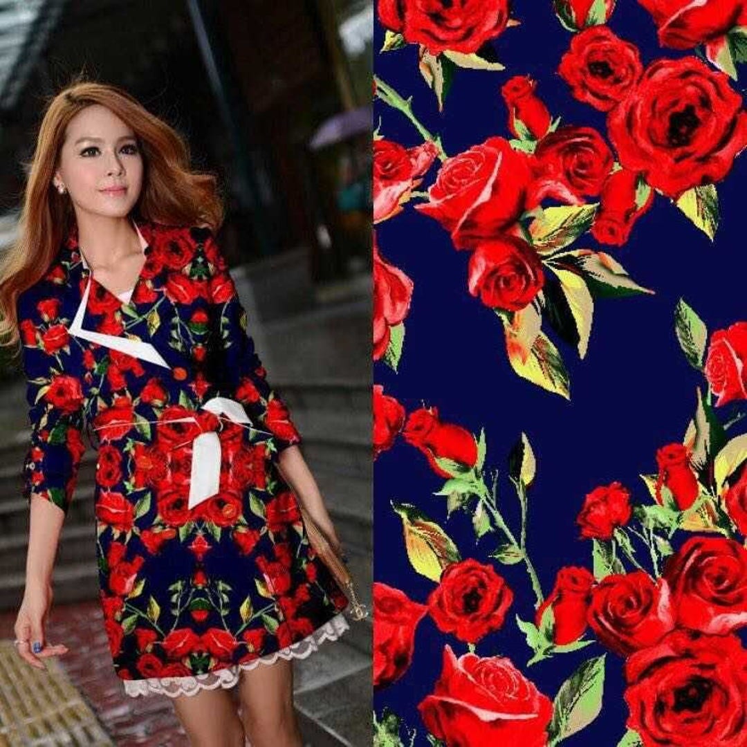 Choose Colors. Vintage Clothing Red Rose Slightly Elastic Satin ...