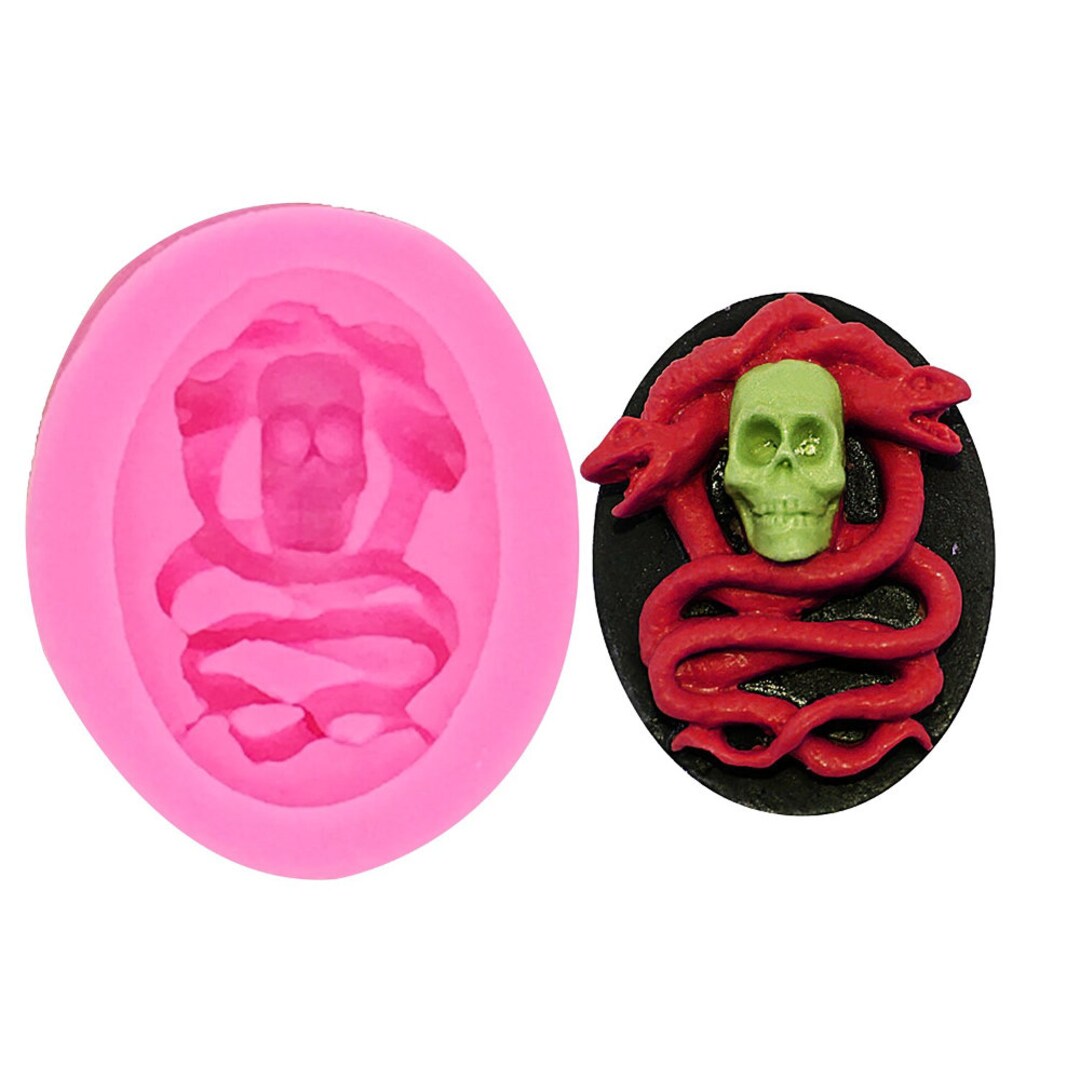 Snake Skull Mold Halloween Silicone Moulds Silicone Craft Soap Mold ...