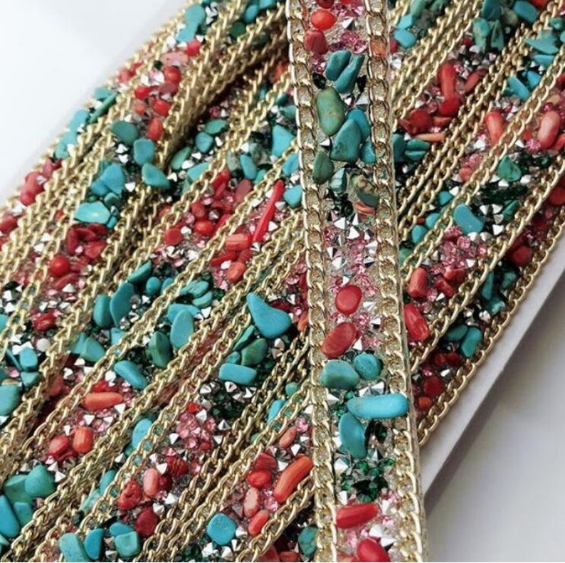 Blue Pink Rhinestone Decorative Rhinestones Tape Fashion | Etsy