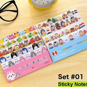 1pack/ Lot Cartoon Animals Sticky Note Post It Stick & Memo - Etsy