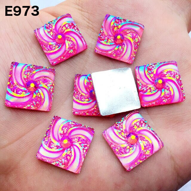 Lot 20pcs 16mm Resin Rhinestones Square Accessories Stones - Etsy