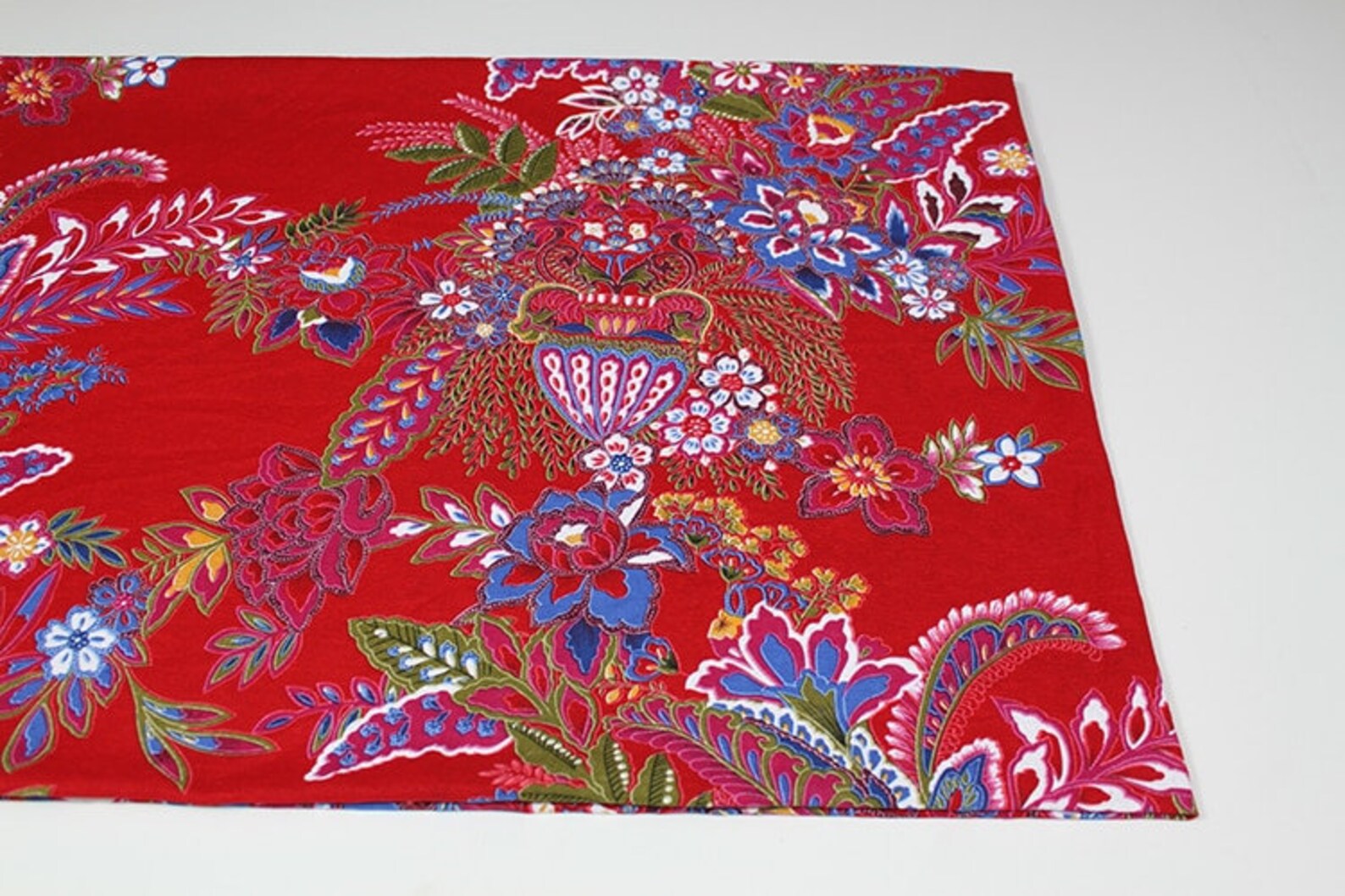 Cotton/linen Ethnic Chinese Traditional Red Floral Flower | Etsy