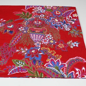 Cotton/linen Ethnic Chinese Traditional Red Floral Flower - Etsy
