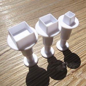 1set/3pcs Lovely Square Plunger Cutter Mold Fondant Cake Decorating - Etsy