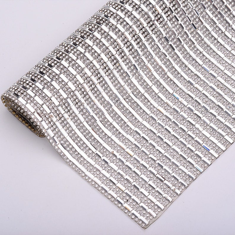 2440cm Clear Black Hotfix Glass Rhinestone Mesh Fabric Sheet | Etsy