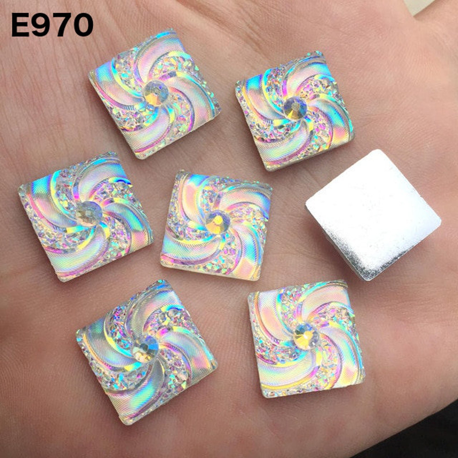 Lot 20pcs 16mm Resin Rhinestones Square Accessories Stones - Etsy
