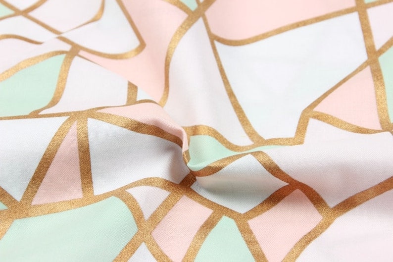 Half Meter Plain Gilt Geometric Print Cotton Fabric Handmade | Etsy