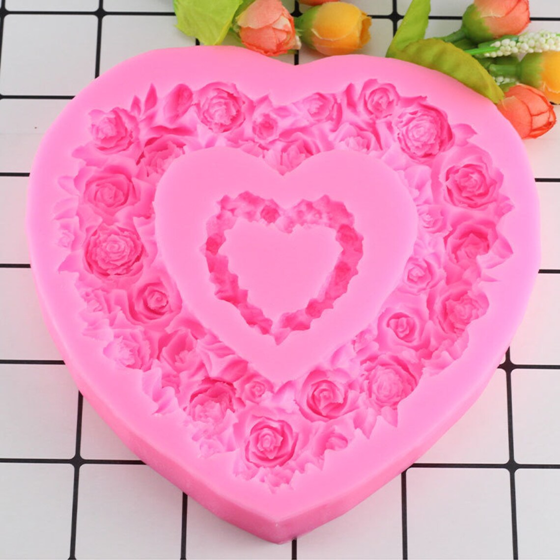 3D Large Size Rose Flower Garland Silicone Mold Frame Cake - Etsy