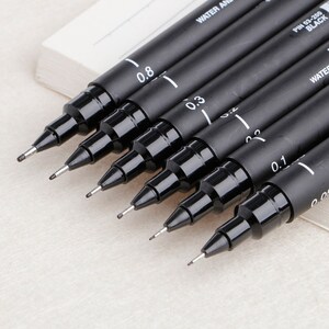 6pcs Drawing Pen Ultra Fine Line 005 01 02 03 05 08 Needle - Etsy