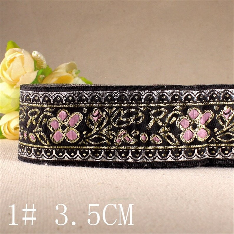 10yards3.5cm Chinese Ribbons Digital Jacquard Flower Ruban - Etsy