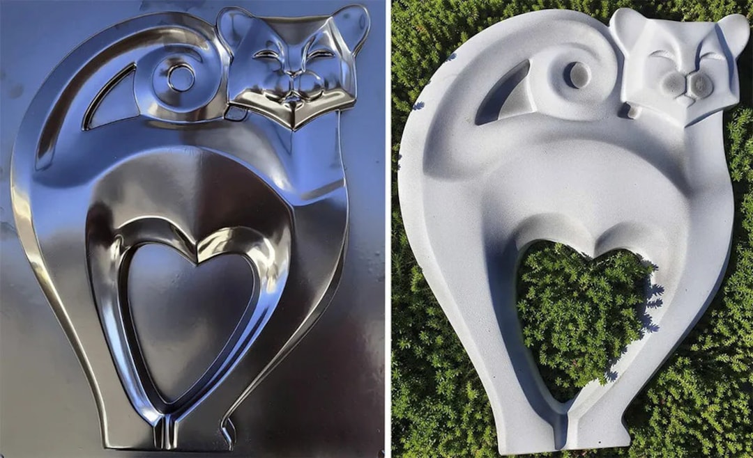 Mold Garden Cat Kitten Casting Concrete Decor Garden Statue Tomcat ...