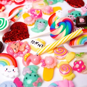 Lot 100 Pieces Slime Charms Mixed Candy Sweets Resin Flatback Slime ...