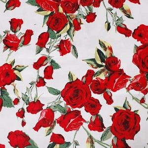 Choose Colors. Vintage Clothing Red Rose Slightly Elastic Satin ...