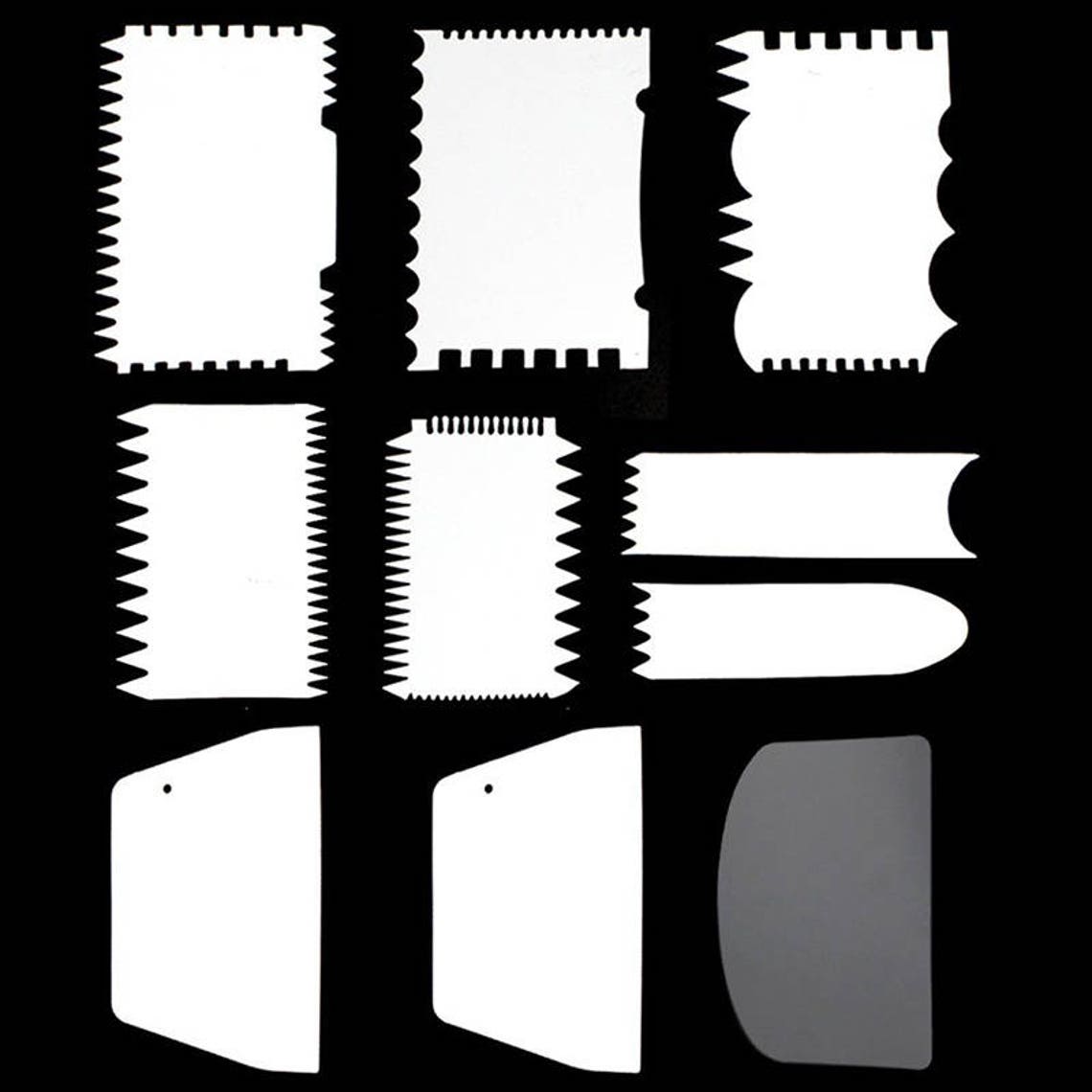 10PCS Cake Scraper Cake Edge Decorating Tool Scrappers Cutters | Etsy