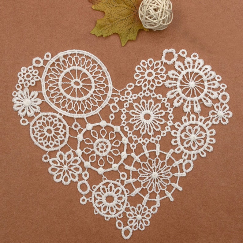 2019 Polyester 1 Piece Ivory Sweet Love Heart Lace Collar - Etsy