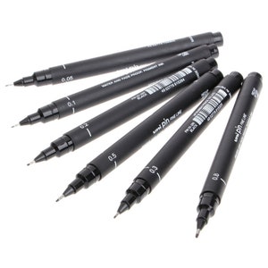 6pcs Drawing Pen Ultra Fine Line 005 01 02 03 05 08 Needle - Etsy