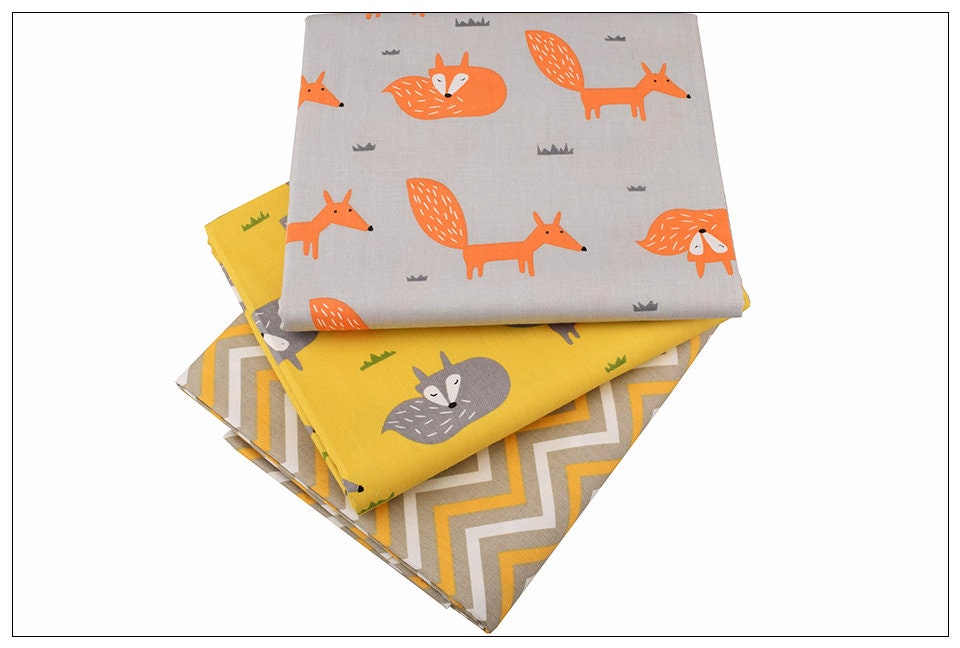 Lot 6pcs New Fox Penguin Series Twill Cotton Fabric Patchwork | Etsy