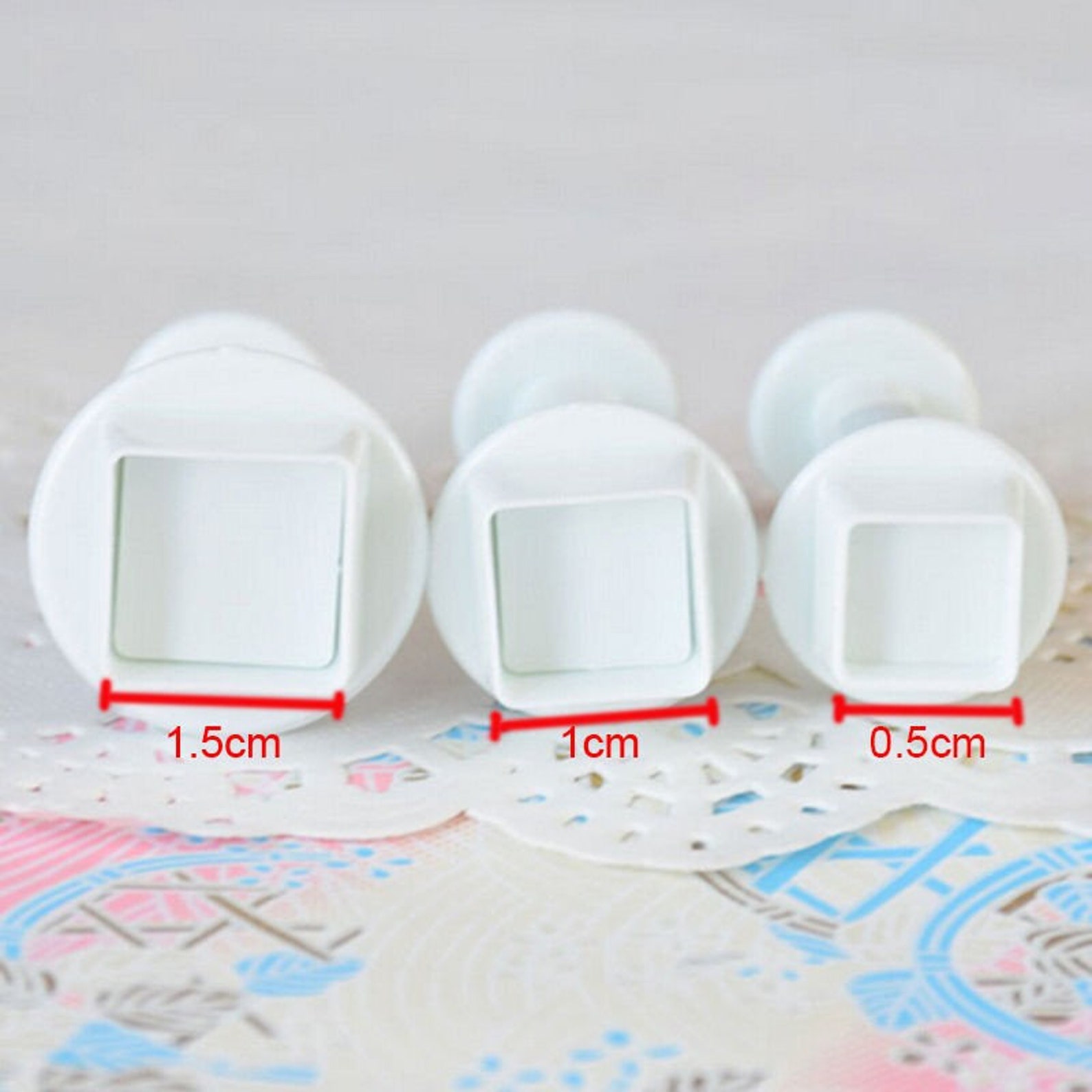 1set/3pcs Lovely Square Plunger Cutter Mold Fondant Cake - Etsy