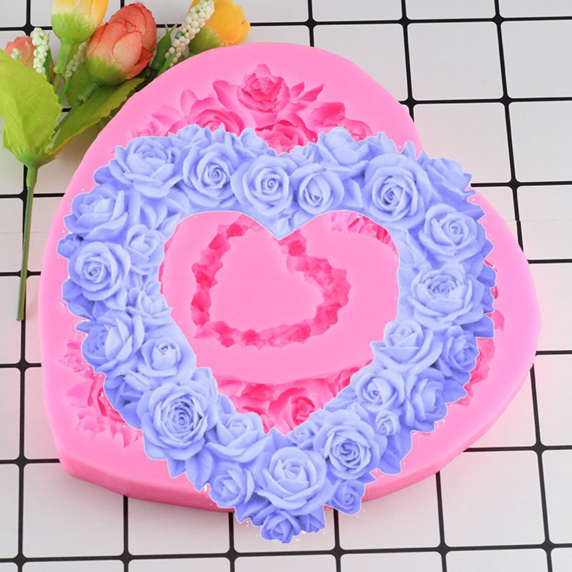 3D Large Size Rose Flower Garland Silicone Mold Frame Cake - Etsy