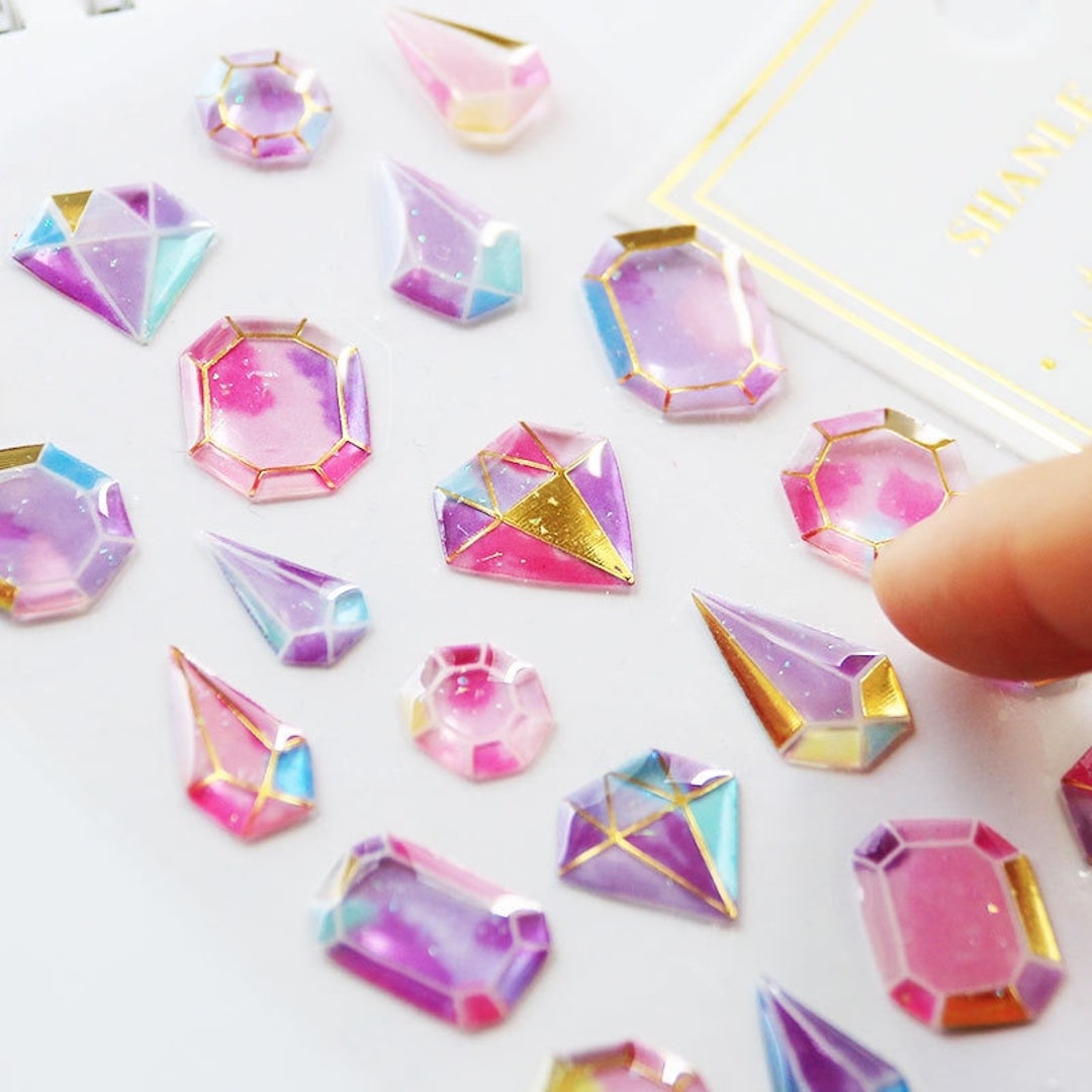 Crystal Diamond 3D Stickers Decorative Stationery Craft Stickers ...