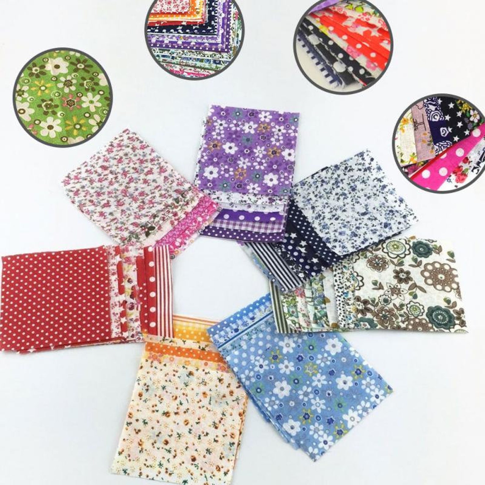 50 Pieces 10 Cm X 10 Cm Charm Pack Cotton Fabric Patchwork | Etsy