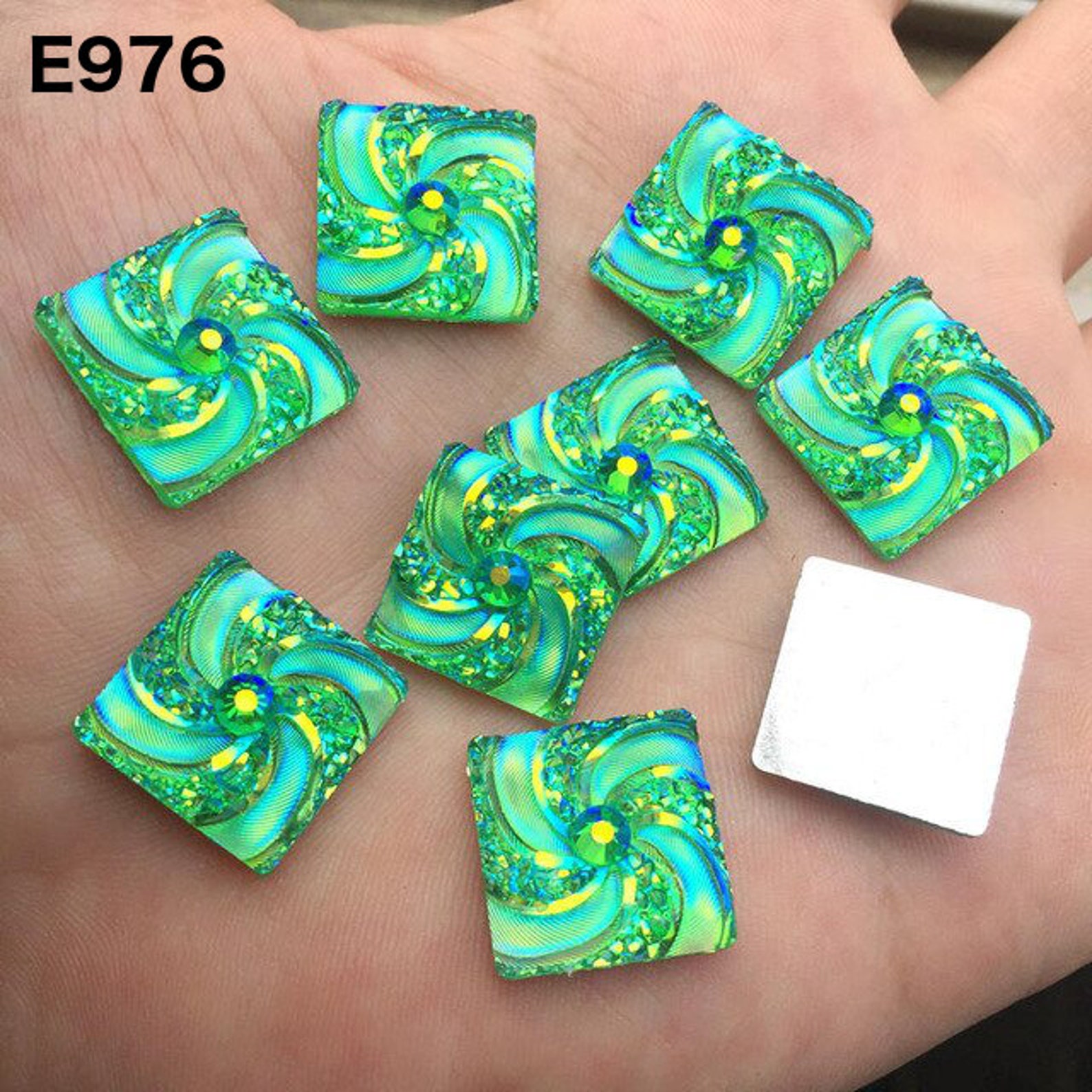 Lot 20pcs 16mm Resin Rhinestones Square Accessories Stones - Etsy