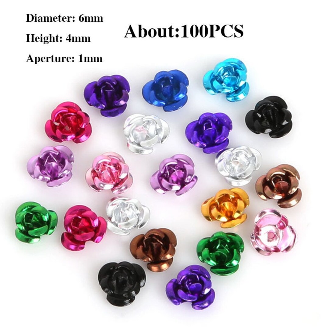 Lot 100PCS 3D Rhinestone Diverse DIY Gems Charming Rose Blend Flower ...