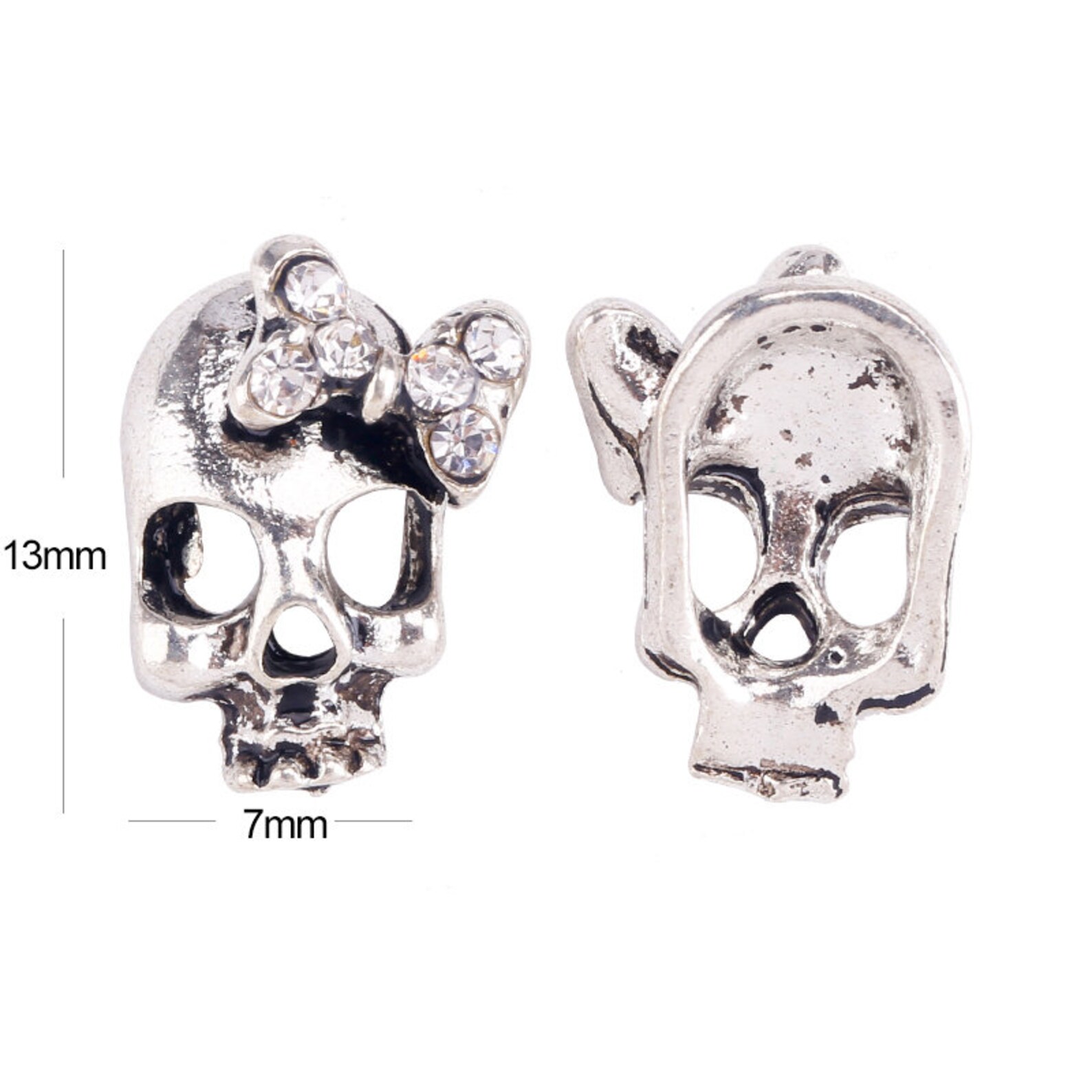 Lot 10pcs 3D Skeleton Studs Nail Art Glitter DIY Nails | Etsy