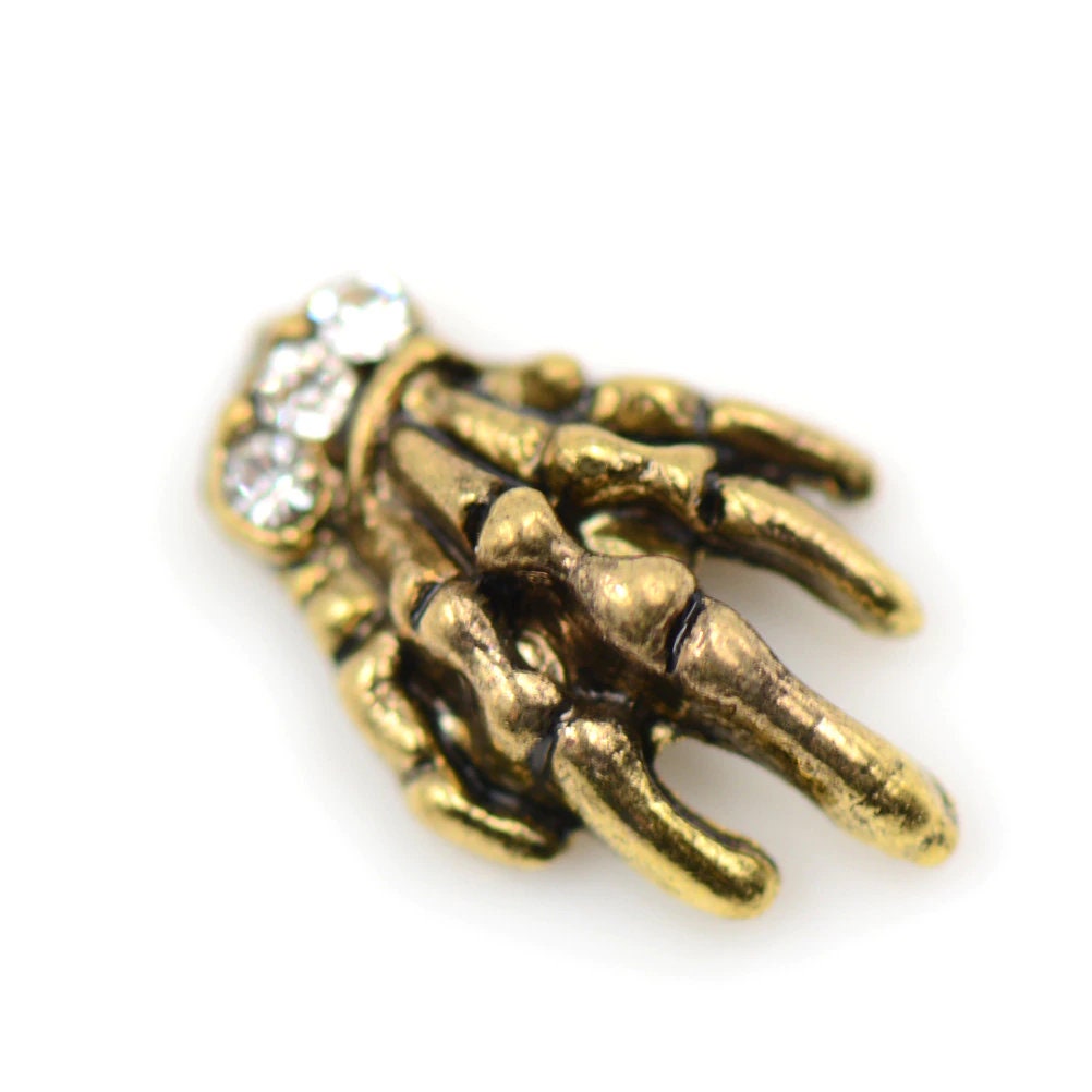 1pc Rhinestones Halloween Skeleton 3D Nails Skull Nail Art | Etsy