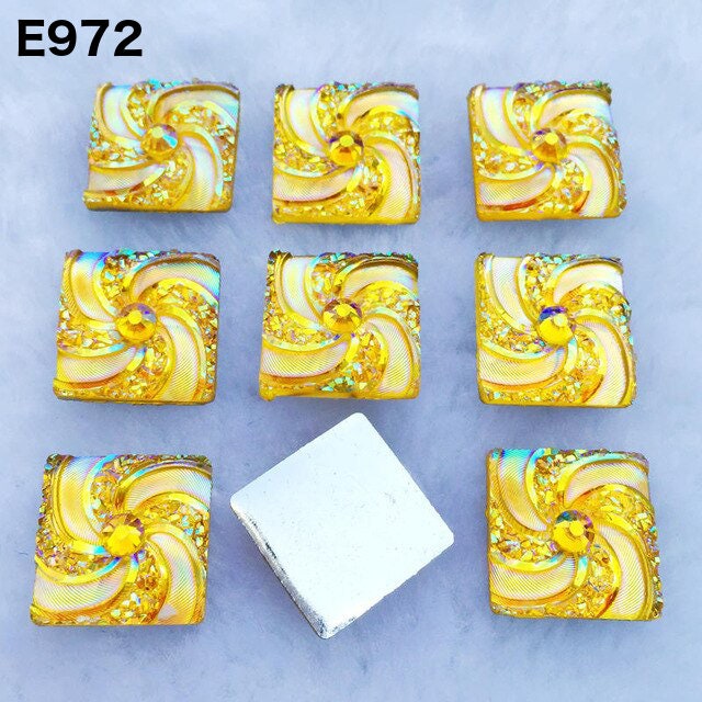 Lot 20pcs 16mm Resin Rhinestones Square Accessories Stones - Etsy