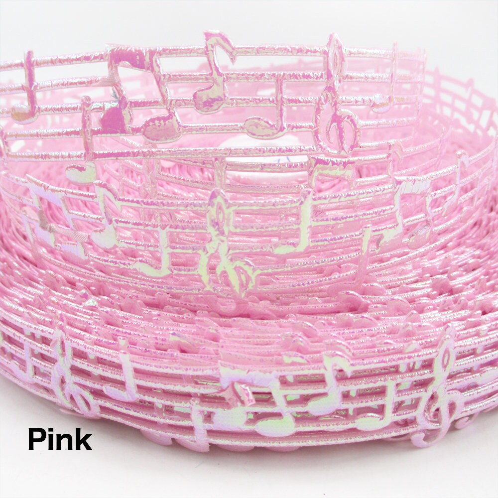 Width: 30mm Color Gold Silver Music Printed Hollow Note Ribbon | Etsy