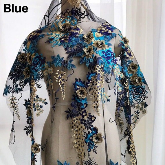 3D Embroidered Bead Flower Lace Appliques Patch Fabric Wedding | Etsy