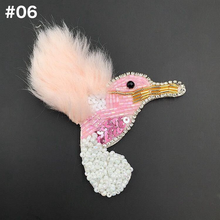 1 Pcs Sequined Fur Flamingo Patch for Clothes Sewing on - Etsy