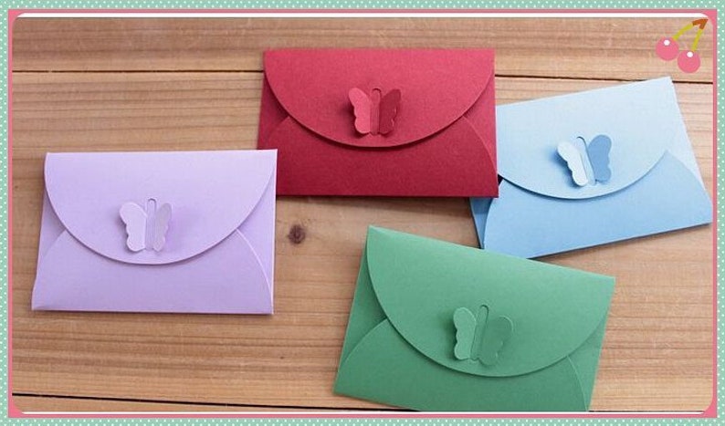 10PCS/LOT Colored Butterfly Buckle Kraft Paper Envelopes | Etsy