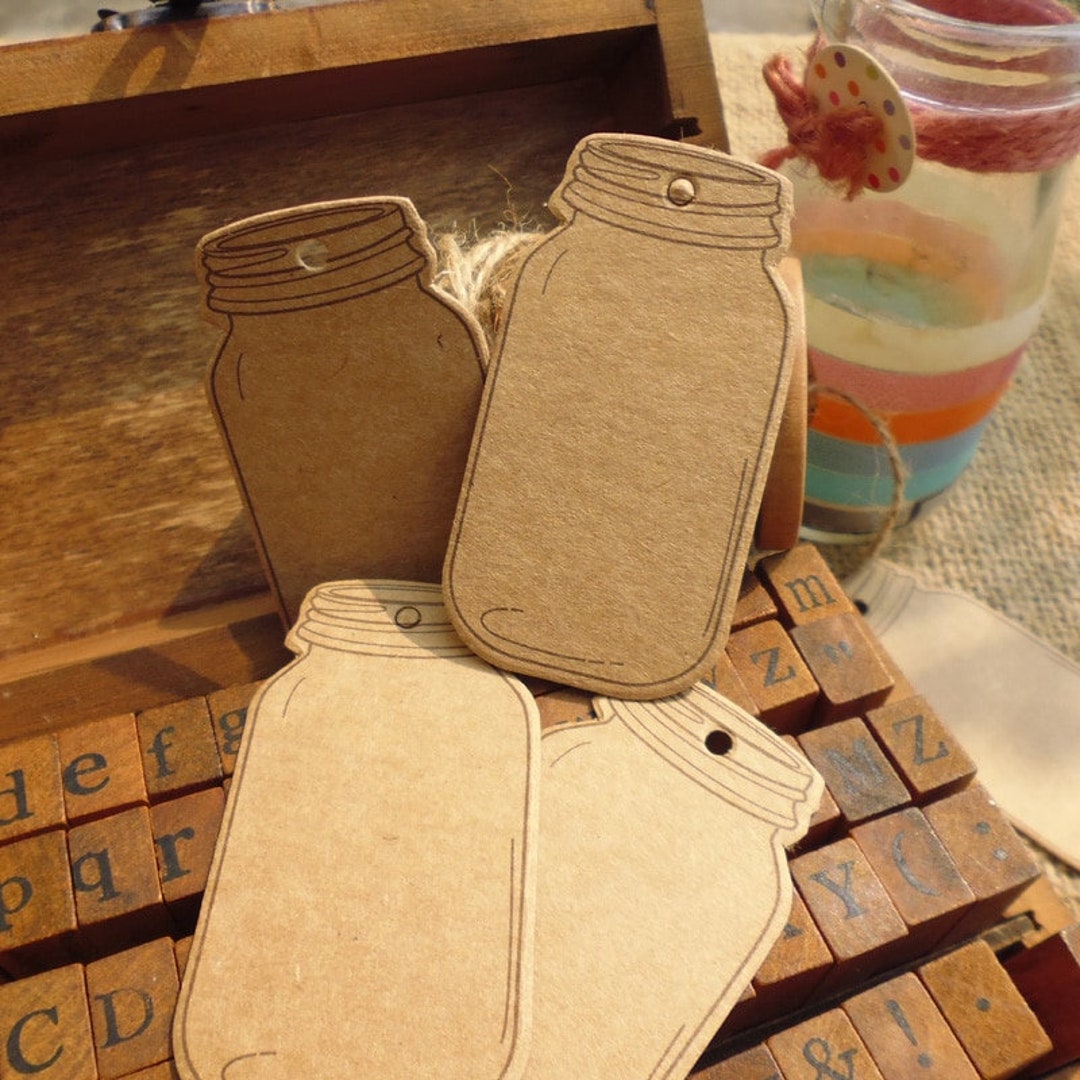 50pcs Bottle Shape Kraft Gift Tag Hemp String Not Included, Wedding ...