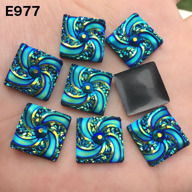 Lot 20pcs 16mm Resin Rhinestones Square Accessories Stones - Etsy