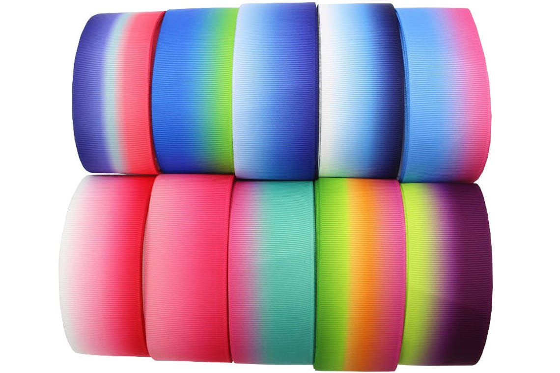 38mm Mixed for 10 Yards Gradient Color Grosgrain Ribbons | Etsy